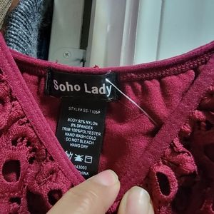 Soho Lady | Tops | Soho Lady Lace Blouse Stretchspandex | Poshmark